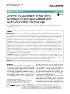 Genomic characterization of two novel pathogenic avipoxviruses isolated from pacific shearwaters ...